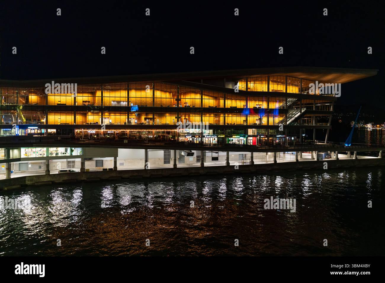 Vancouver Convention Centre at night in Vancouver, Canada Stock Photo ...