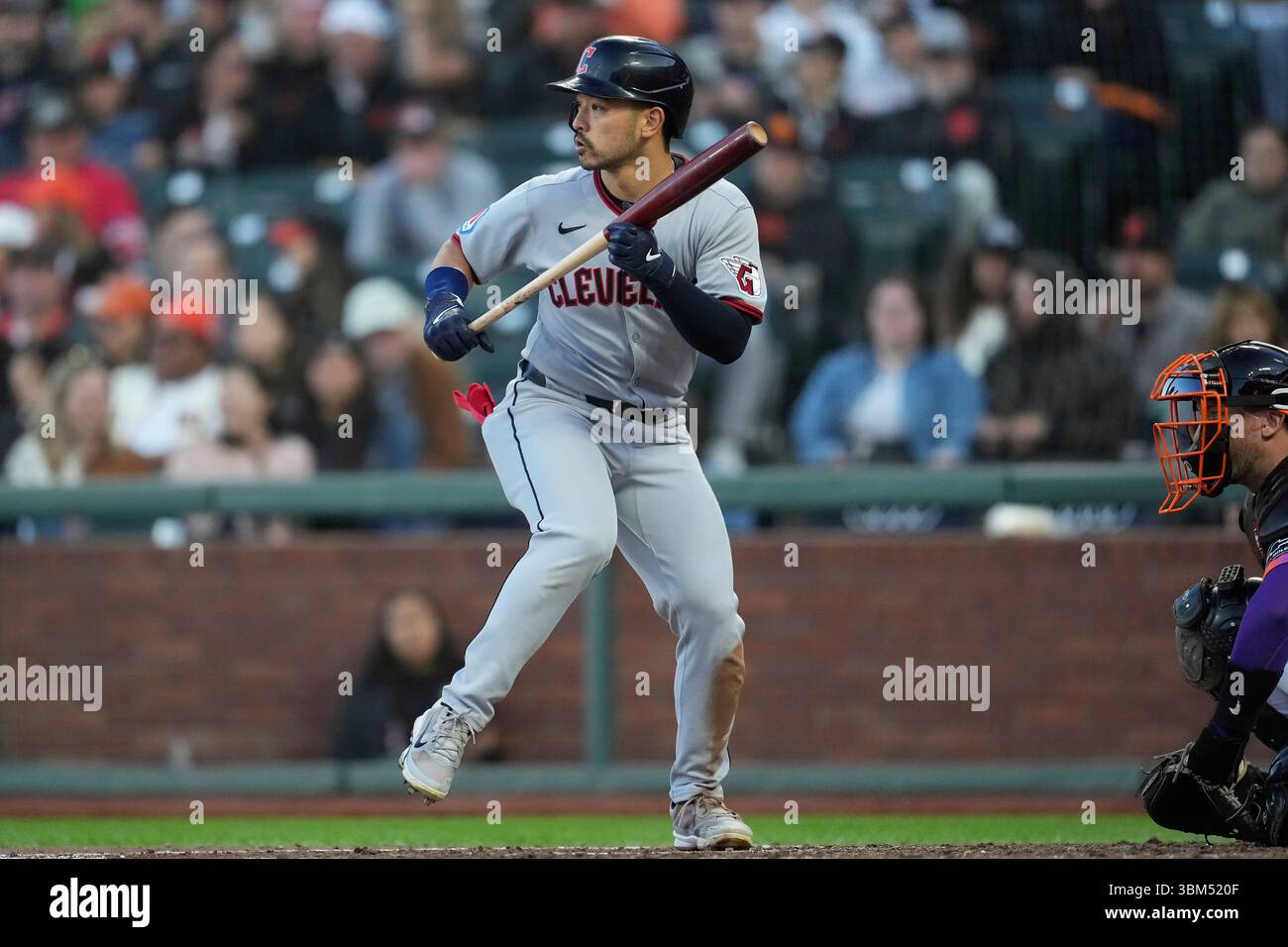 Cleveland Guardians' Steven Kwan during a baseball game against the San ...
