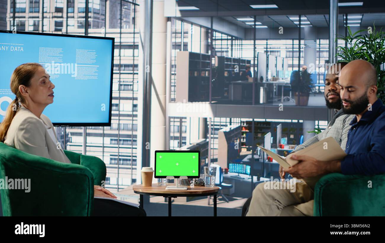 Business associates doing kpi analysis hi-res stock photography and ...