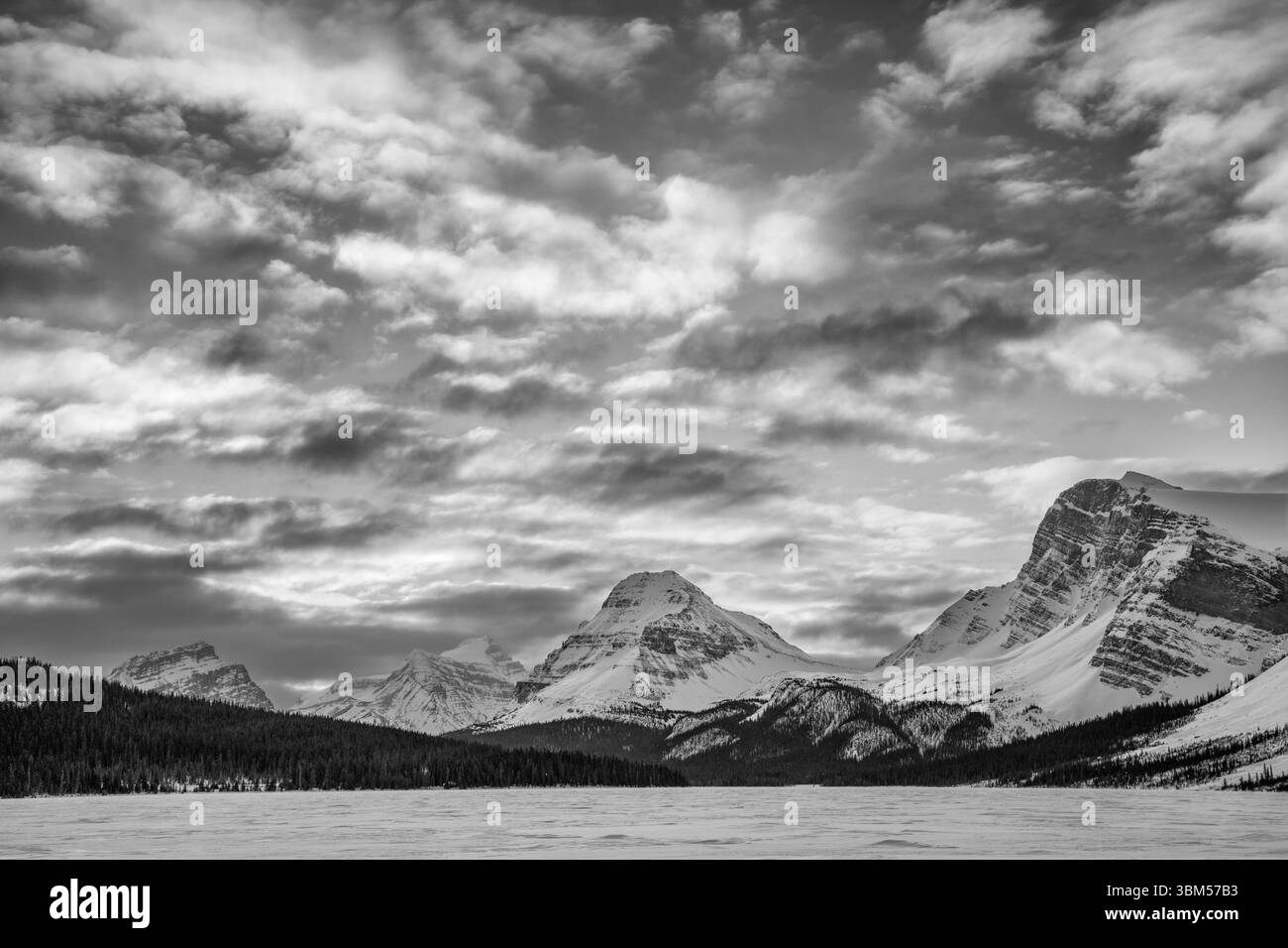 Winter landscape banff national Black and White Stock Photos & Images ...