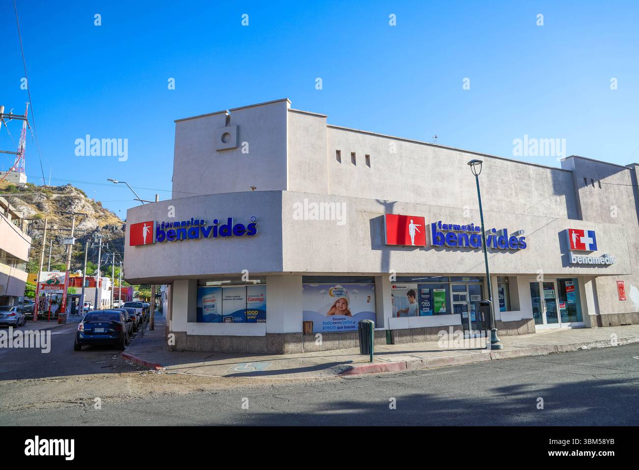 Facade with the logo of the Benavides pharmacy on Serdan street in the ...