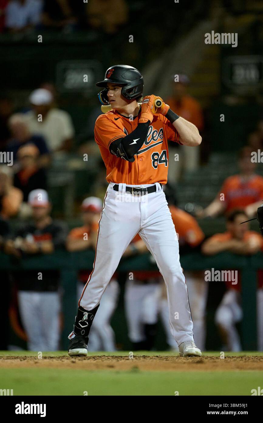 Baltimore Orioles Austin Overn (84) bats during an MLB Spring Breakout ...
