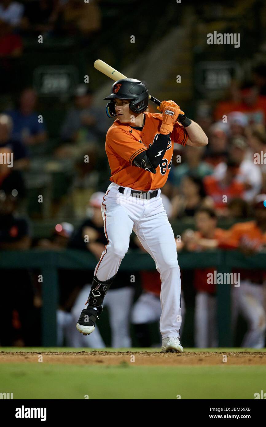 Baltimore Orioles Austin Overn (84) bats during an MLB Spring Breakout ...