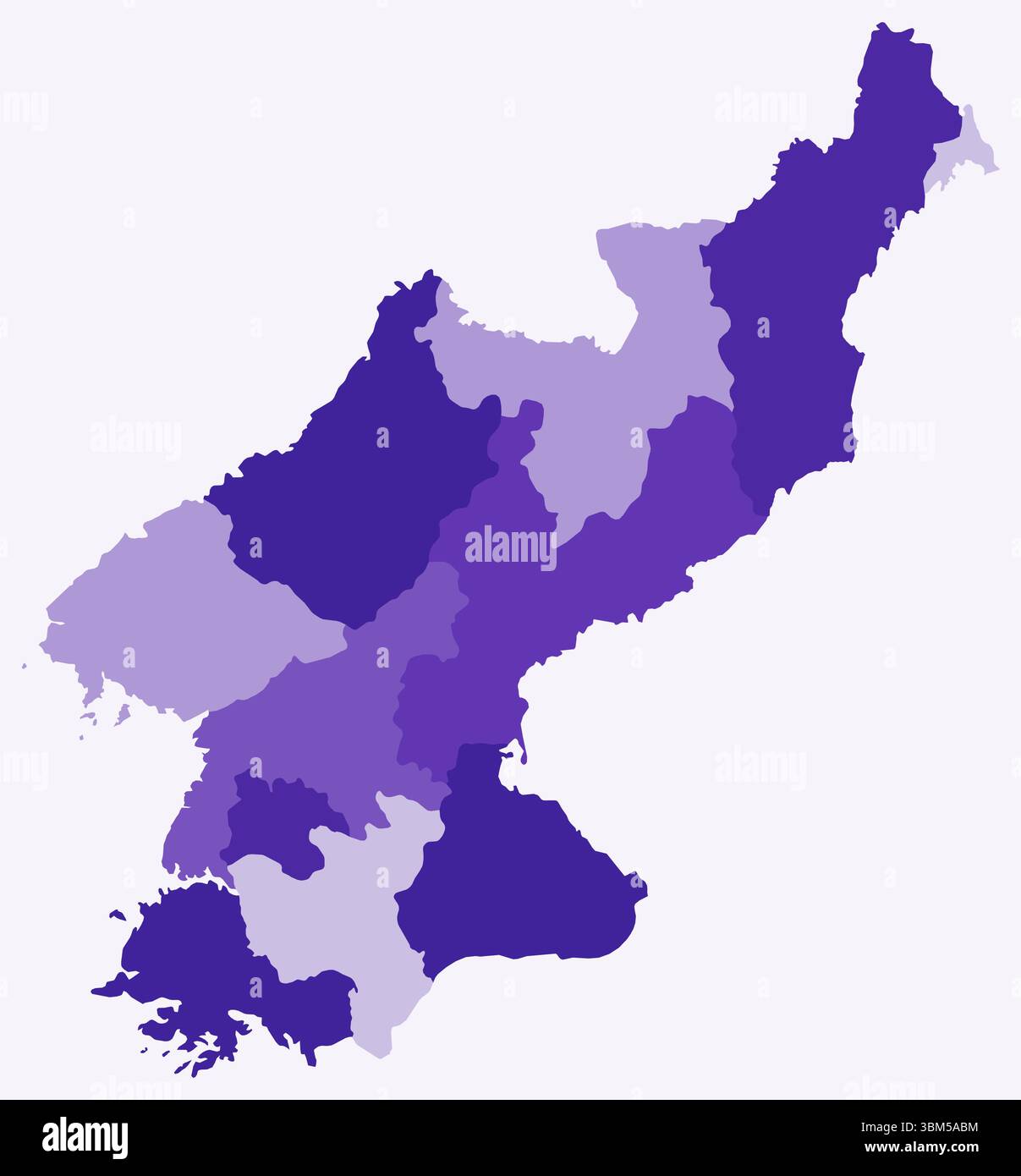 Map of Democratic People's Republic of Korea with regions. Just a ...