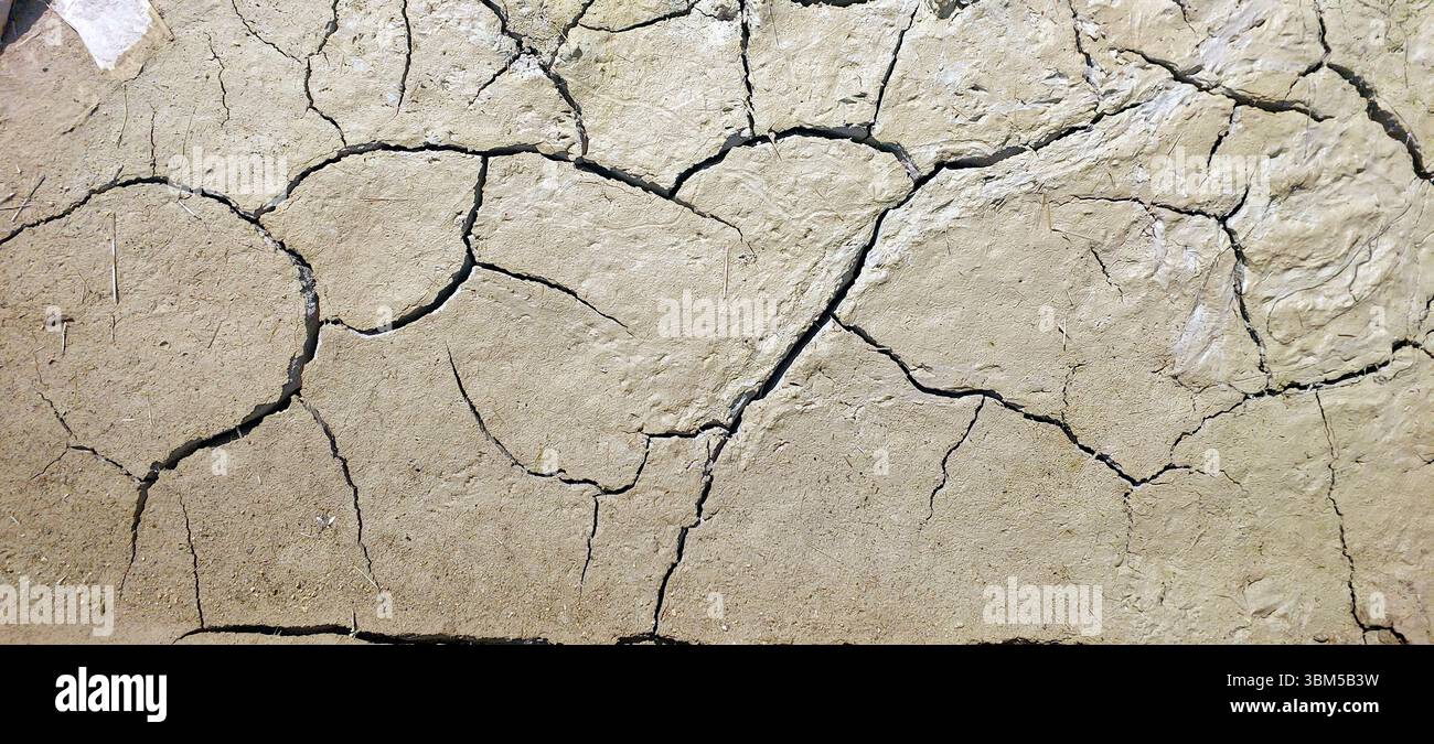 Beneath the unforgiving sun, cracked dried earth showcases the impact ...