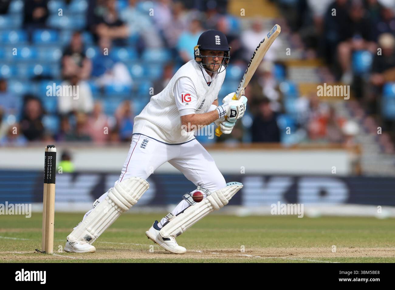 England's Joe Root batting during day five of the First Rothesay Test ...
