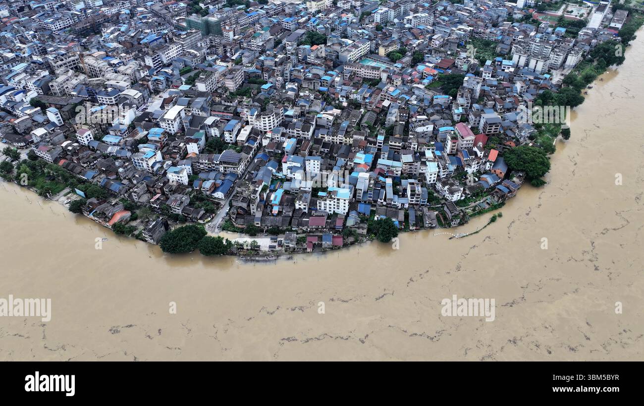 LIUZHOU, CHINA - JUNE 24, 2025 - Some roads along the river in the ...