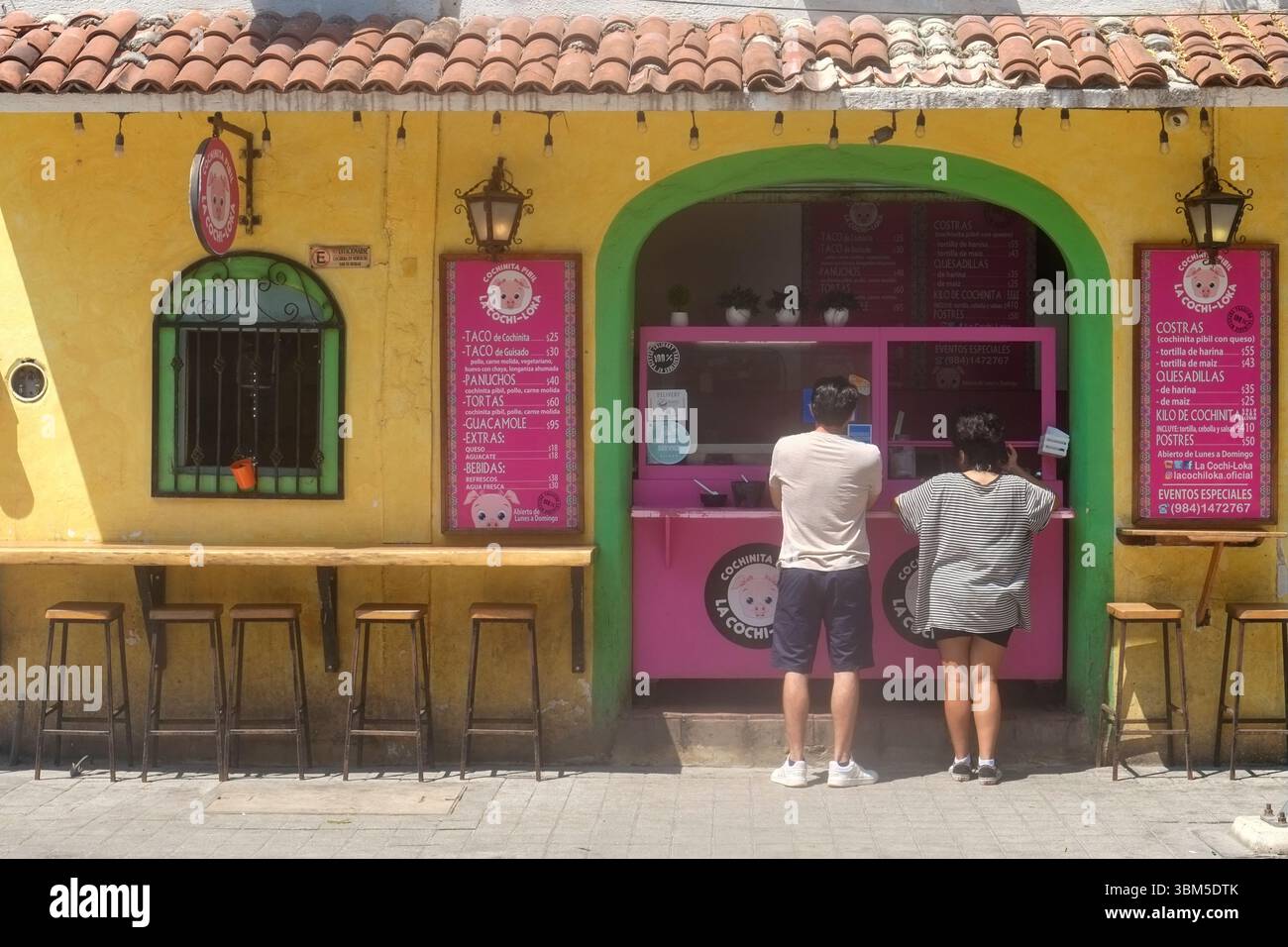 Playa del Carmen, Mexico. Local Mexican taco stand. (Editorial Use Only ...