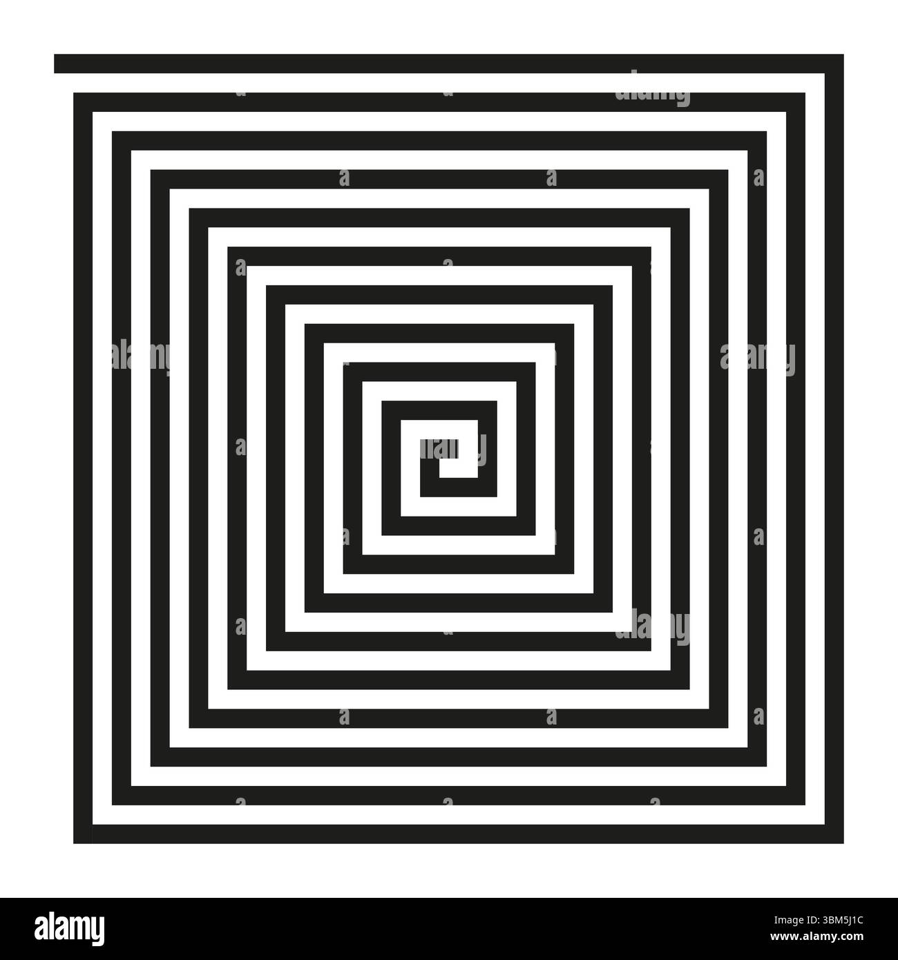Square spiral pattern. Concentric maze design. Geometric Vector ...