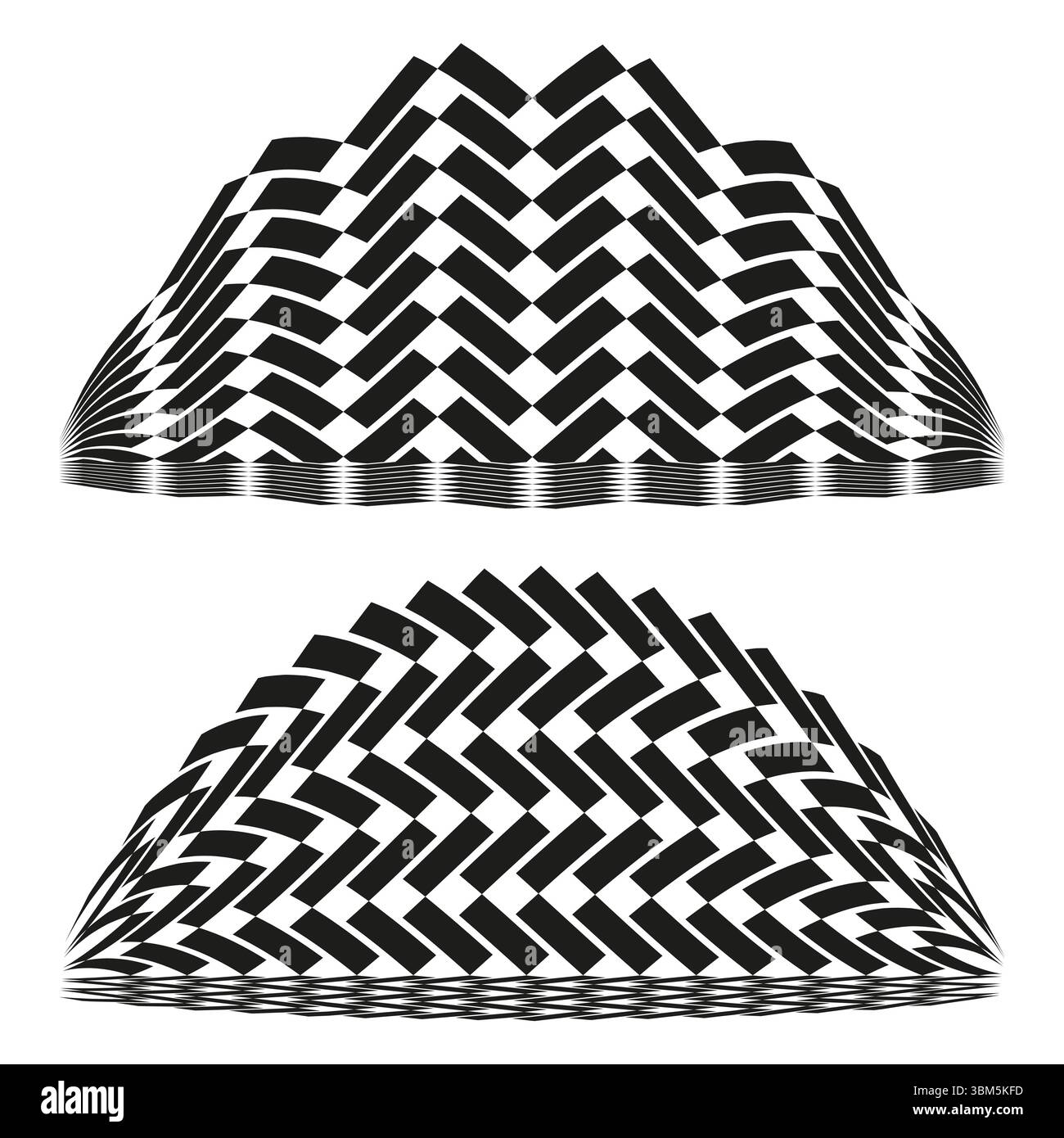 Semicircle pattern design. Half moon shapes. Curved geometric forms ...