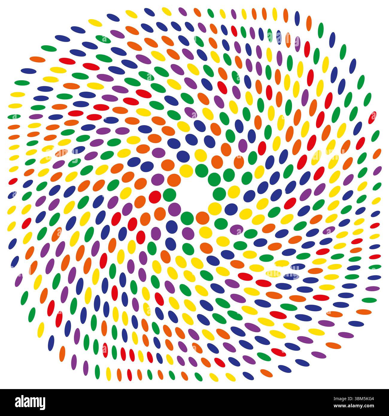 Colorful spiral composition. Concentric circles art. Vivid vibrant pattern. Vector abstract ...