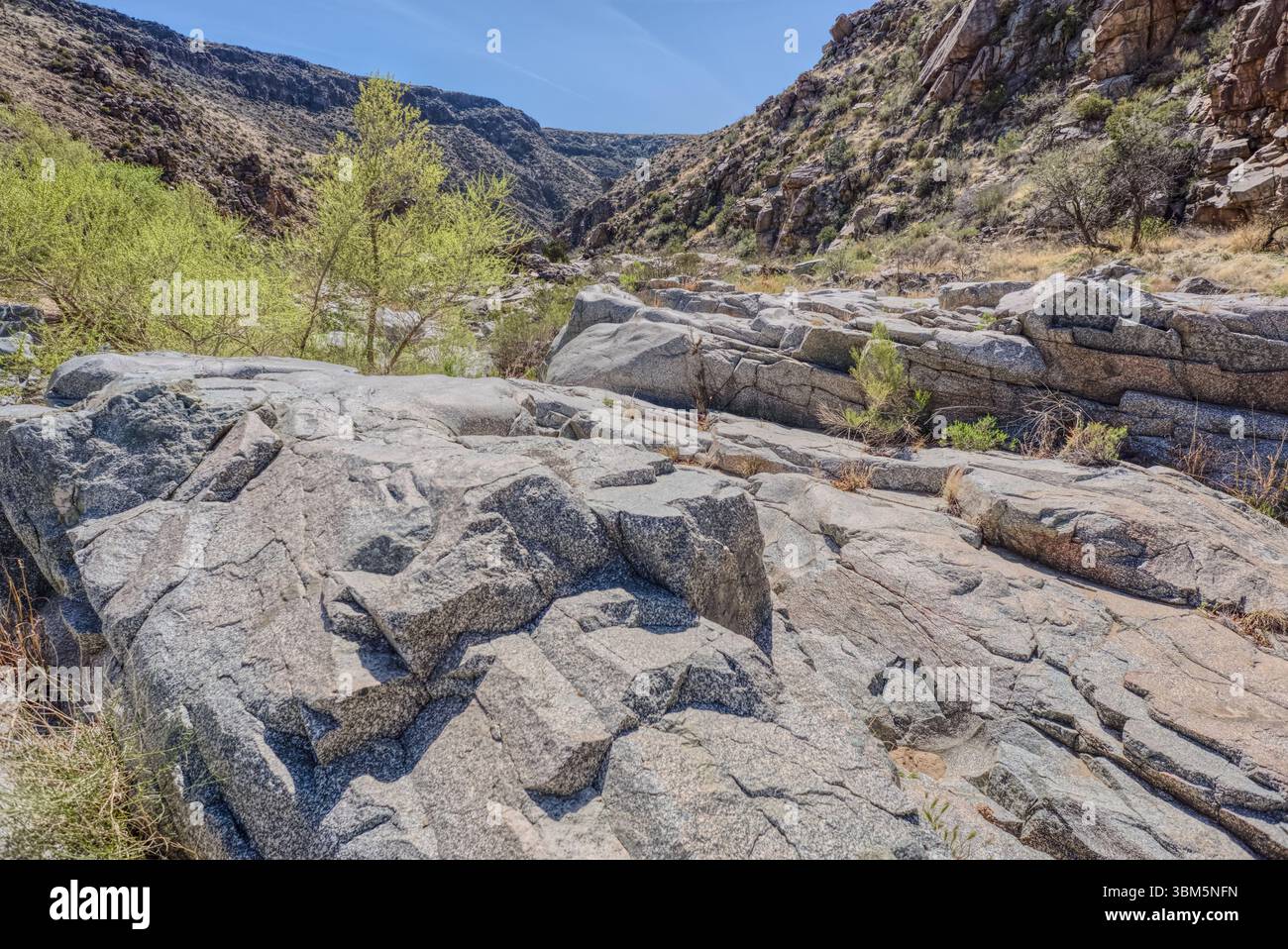 The granite riverbed of the Agua Fria River Canyon in the Agua Fria ...