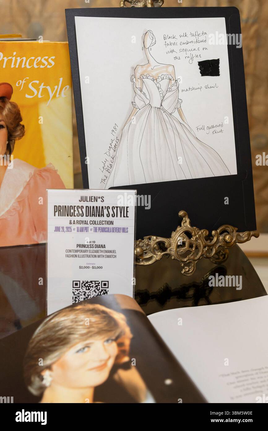 A Princess Diana Contemporary Elizabeth Emanuel Fashion Illustration ...