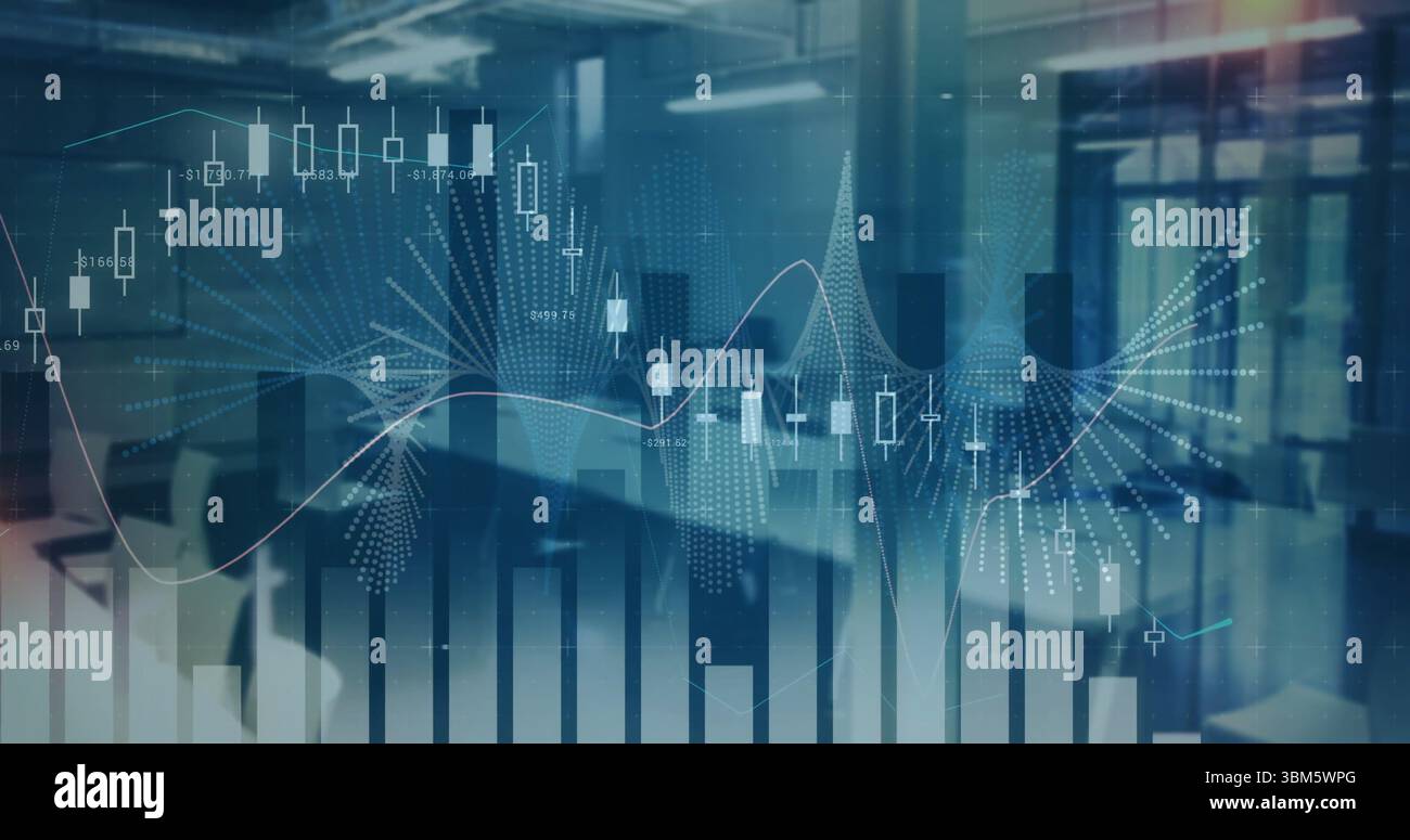 Displaying transparent overlays covering glass office with candlestick ...