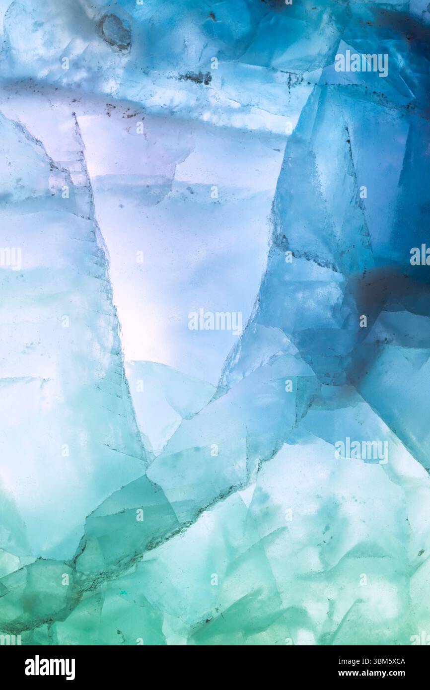 Light shining through fluorite crystals, specimen, by Dominique Braud ...