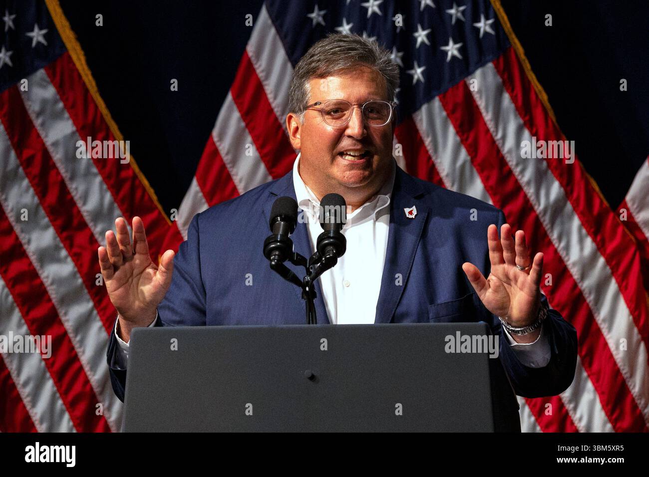 Ohio Republican Party Chairman Alex Triantafilou speaks during the Ohio ...