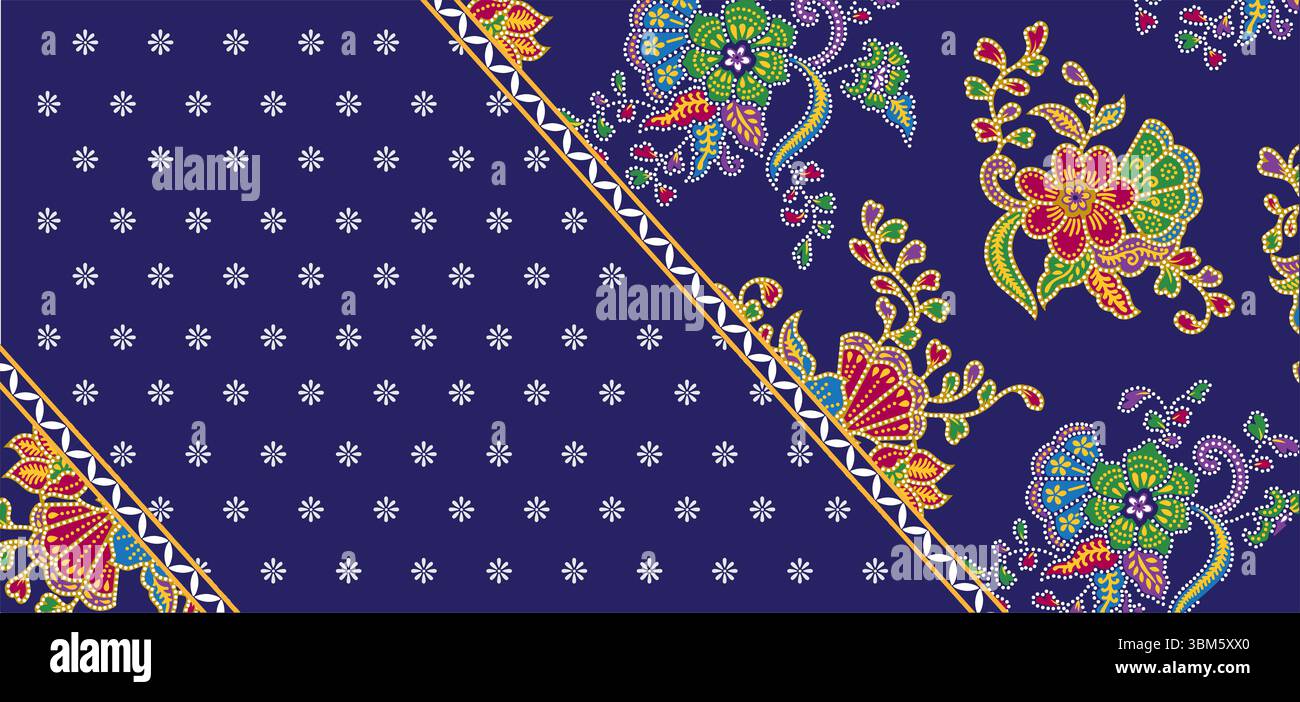 Traditional "Batik Songket" textile pattern featuring intricate ...