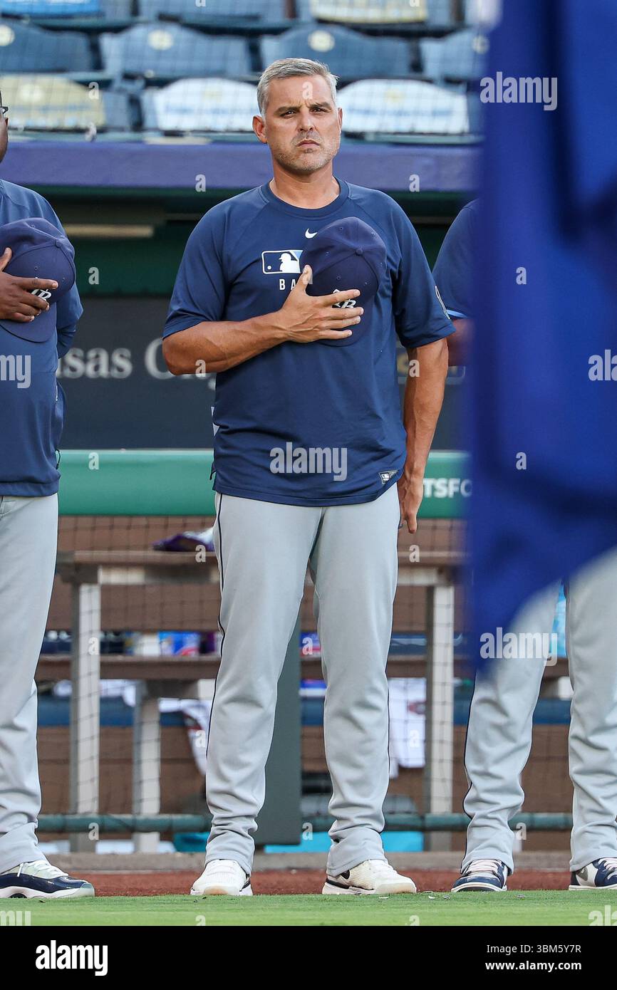 June 24, 2025: Tampa Bay Rays manager Kevin Cash (16) stands during the ...