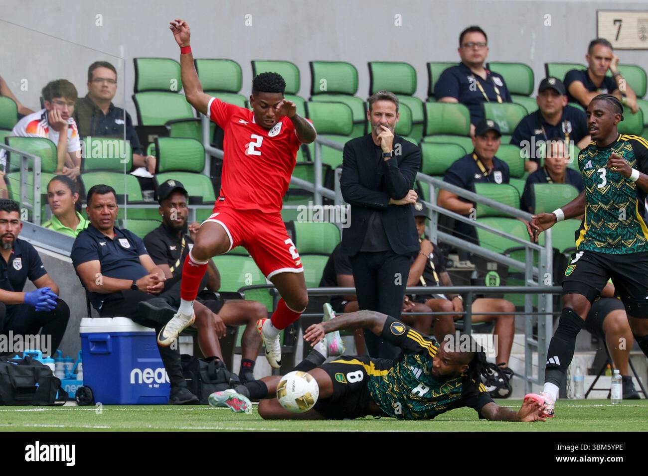 AUSTIN, TX - JUNE 24: Jamaica midfielder Kasey Palmer (8) makes a ...