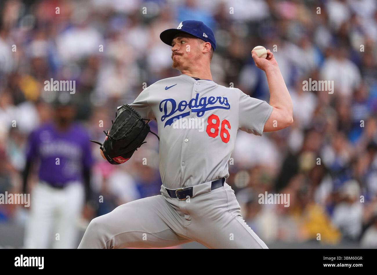 Los Angeles Dodgers starting pitcher Jack Dreyer works against the ...