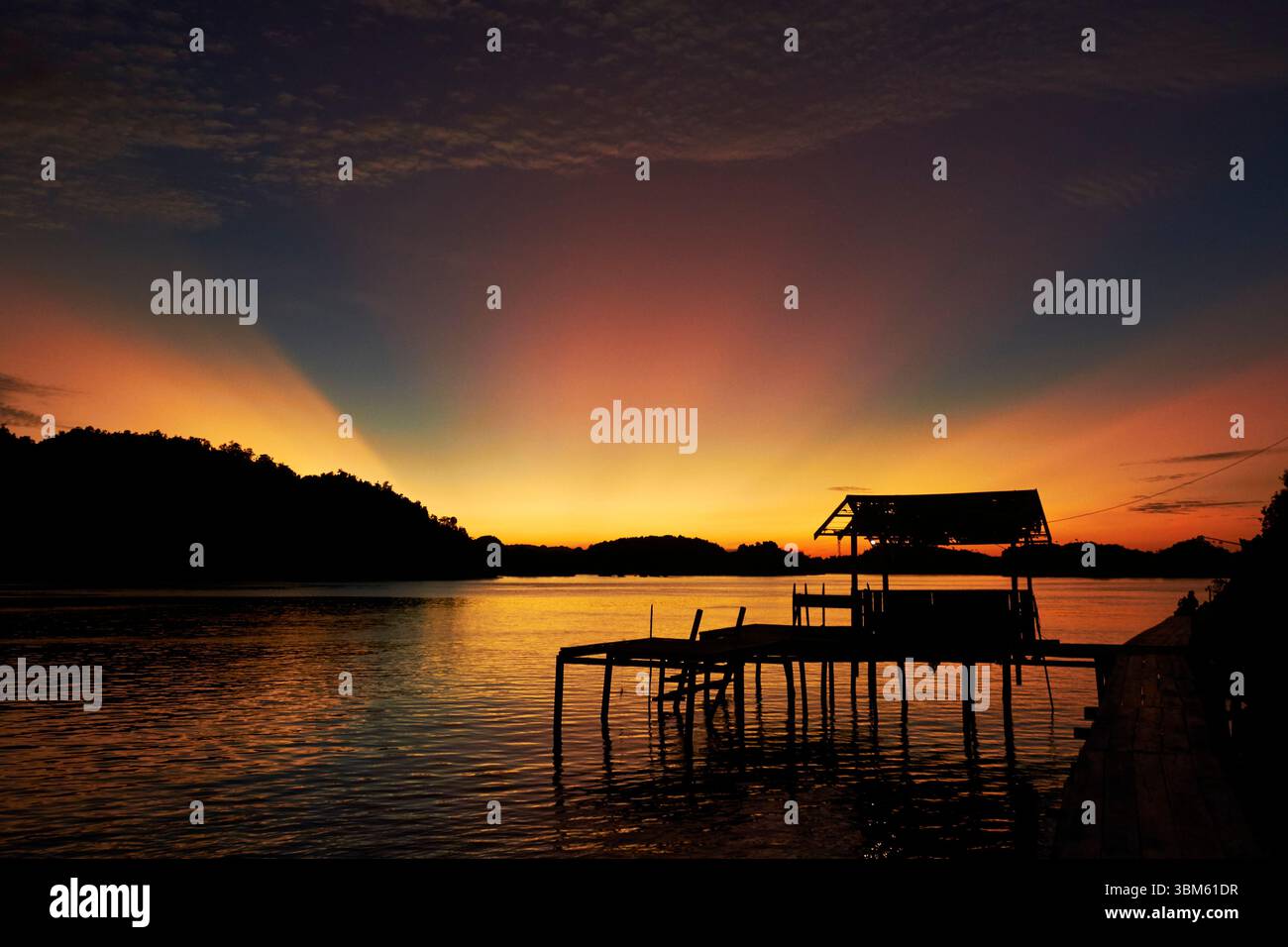 Sunset, Yamnini Homestay, inner archipelago, Misool, Raja Ampat ...