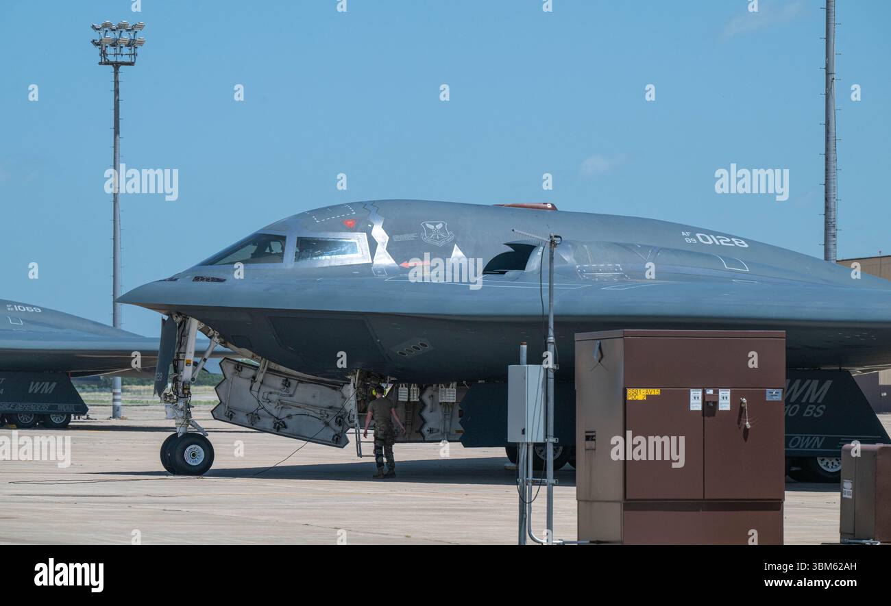 A U.S. Air Force B-2 Spirit is recovered after supporting Operation ...