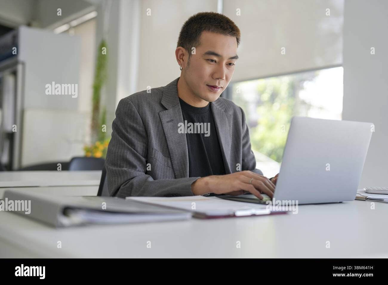 Business man working using laptop computer Hands typing keyboard ...