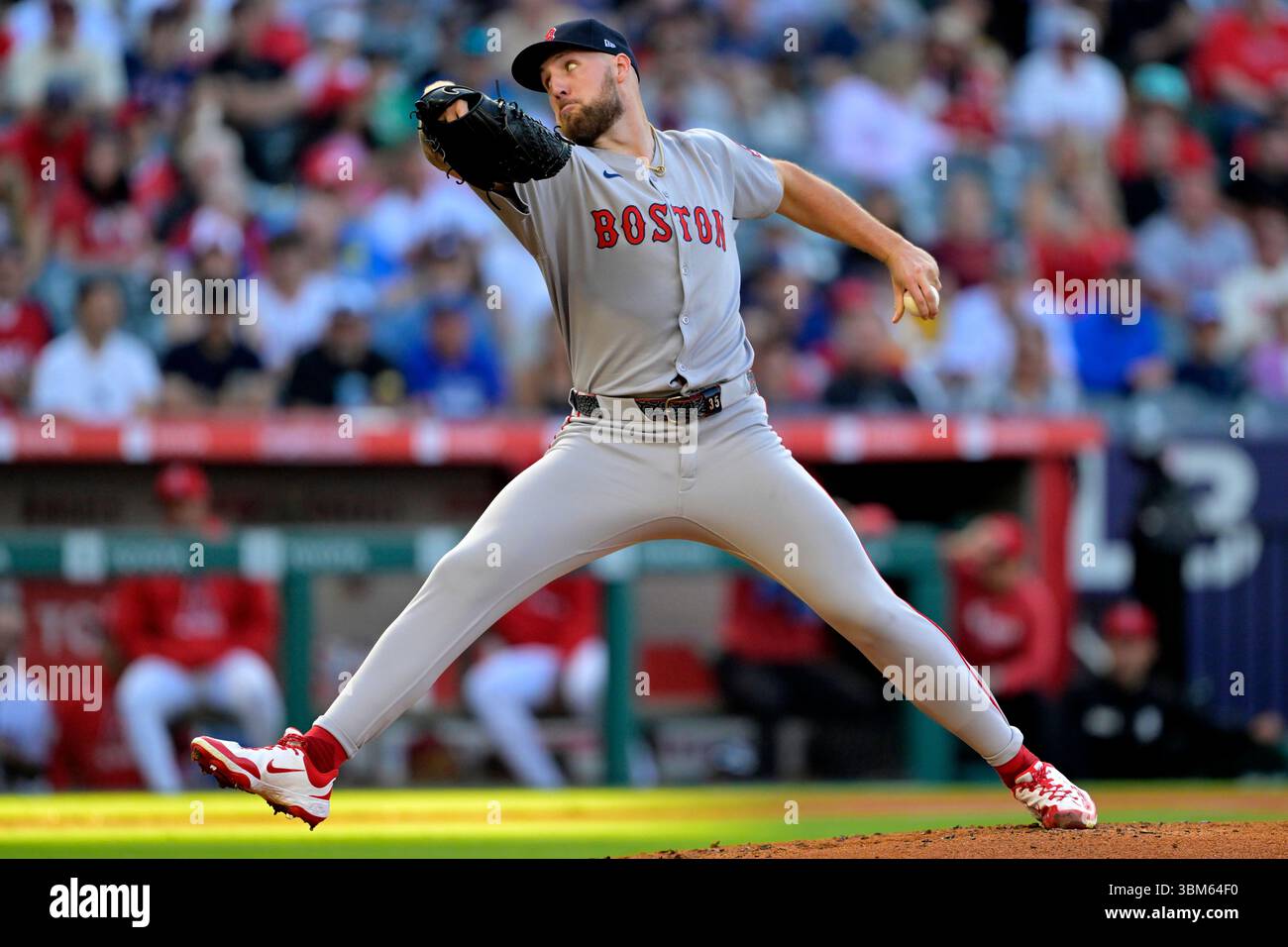 Boston Red Sox starting pitcher Garrett Crochet delivers during the ...