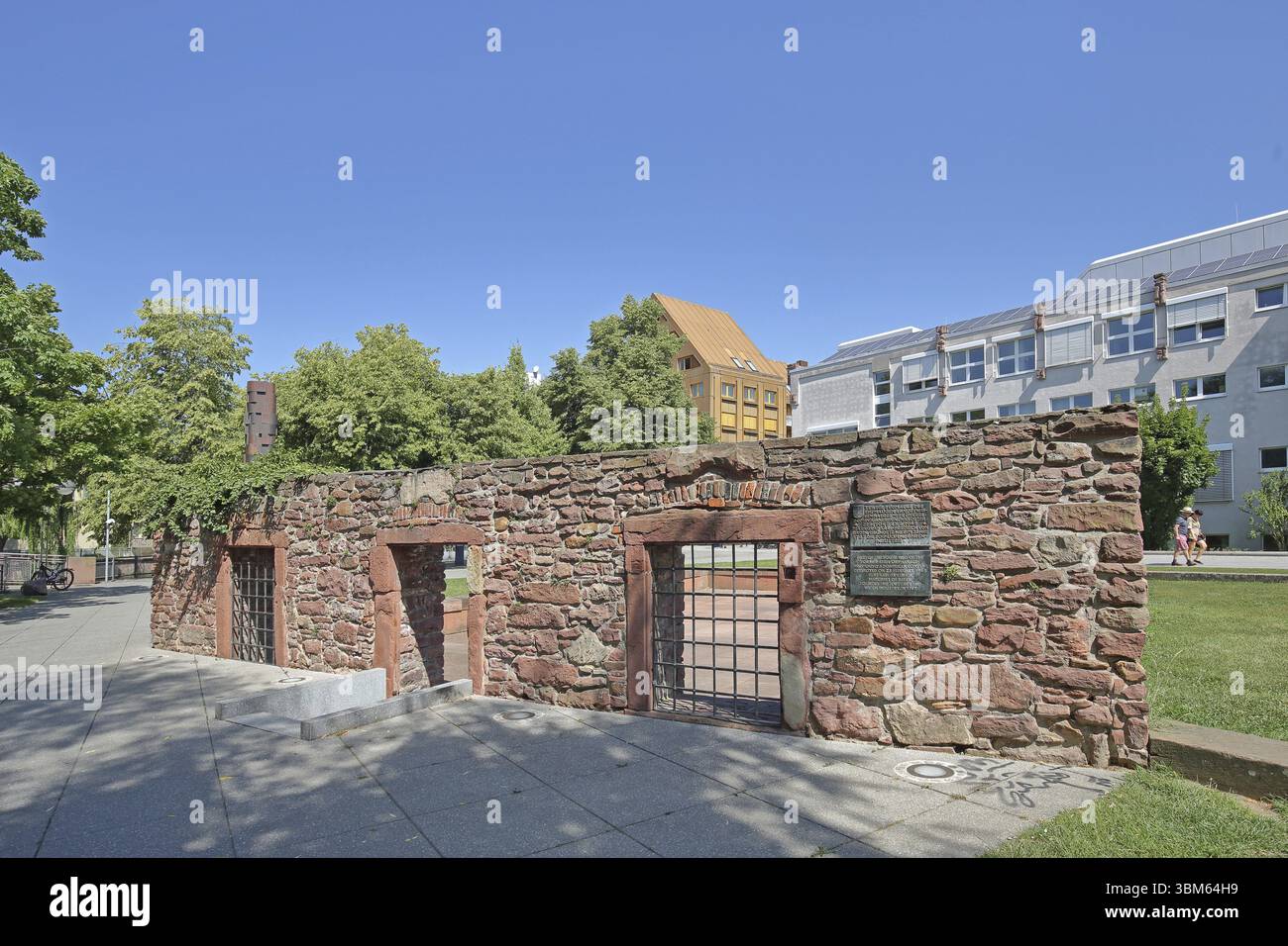 Remains of the south wall of the former historic orphanage, wall ...