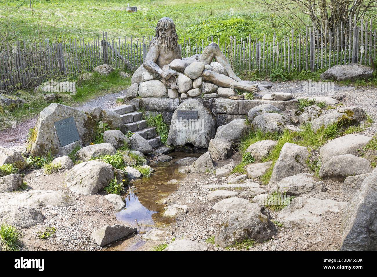 Figure of the river god Danuvius by sculptor Wolfgang Eckert at the ...
