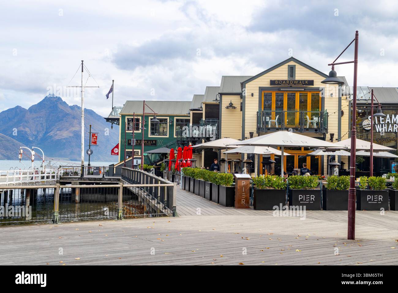 Queenstown, Otago, New Zealand, Steamer Wharf in Queenstown town centre ...