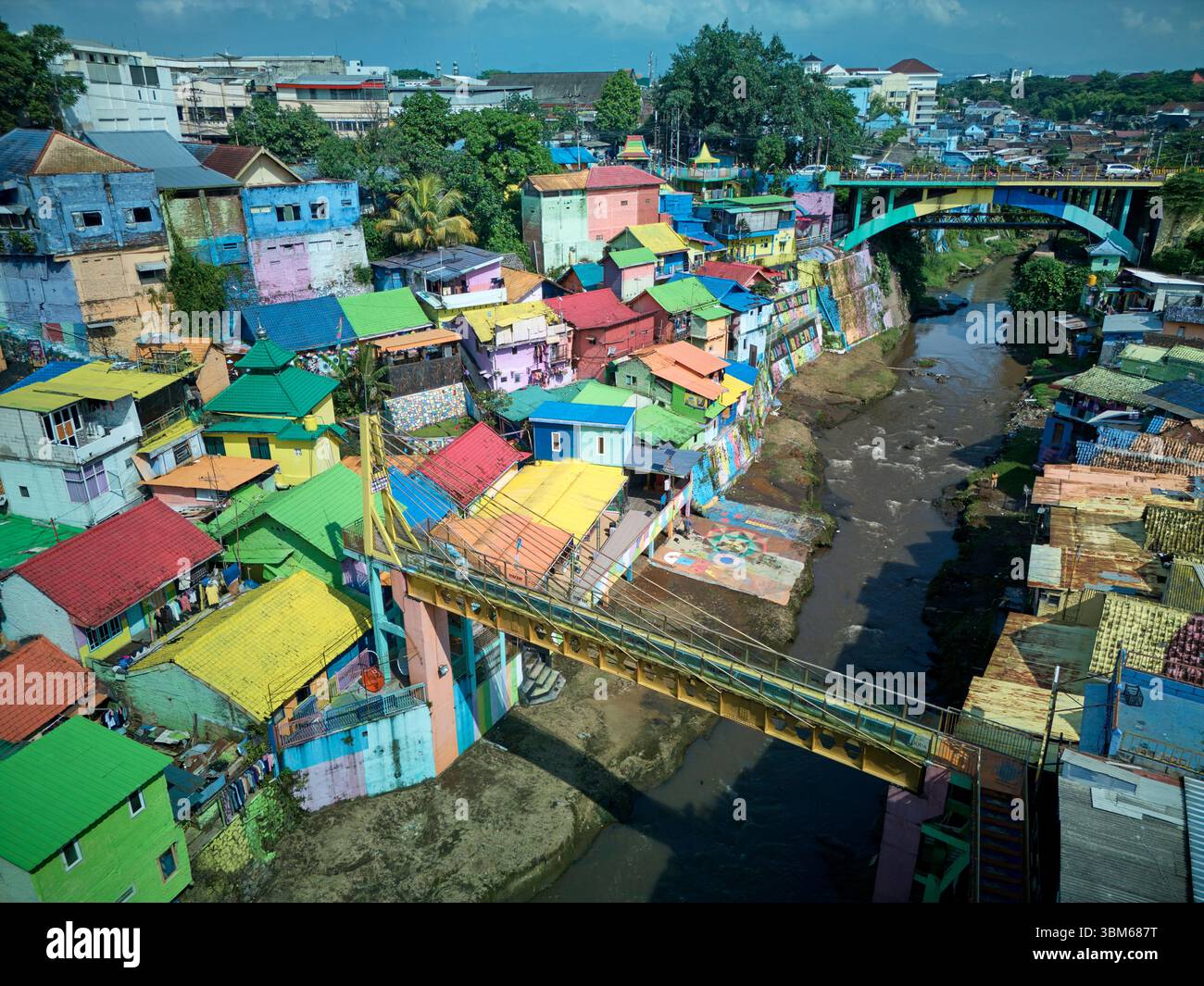 Aerial view colorful jodipan village hi-res stock photography and ...