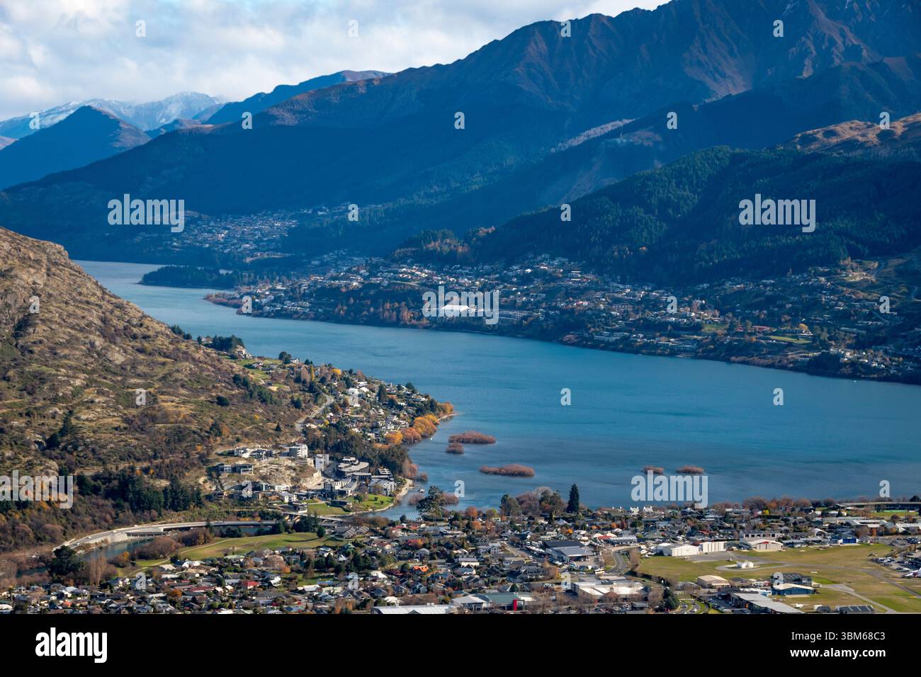 Queenstown, Frankton and Lake Wakatipu, Central Otago, South Island ...