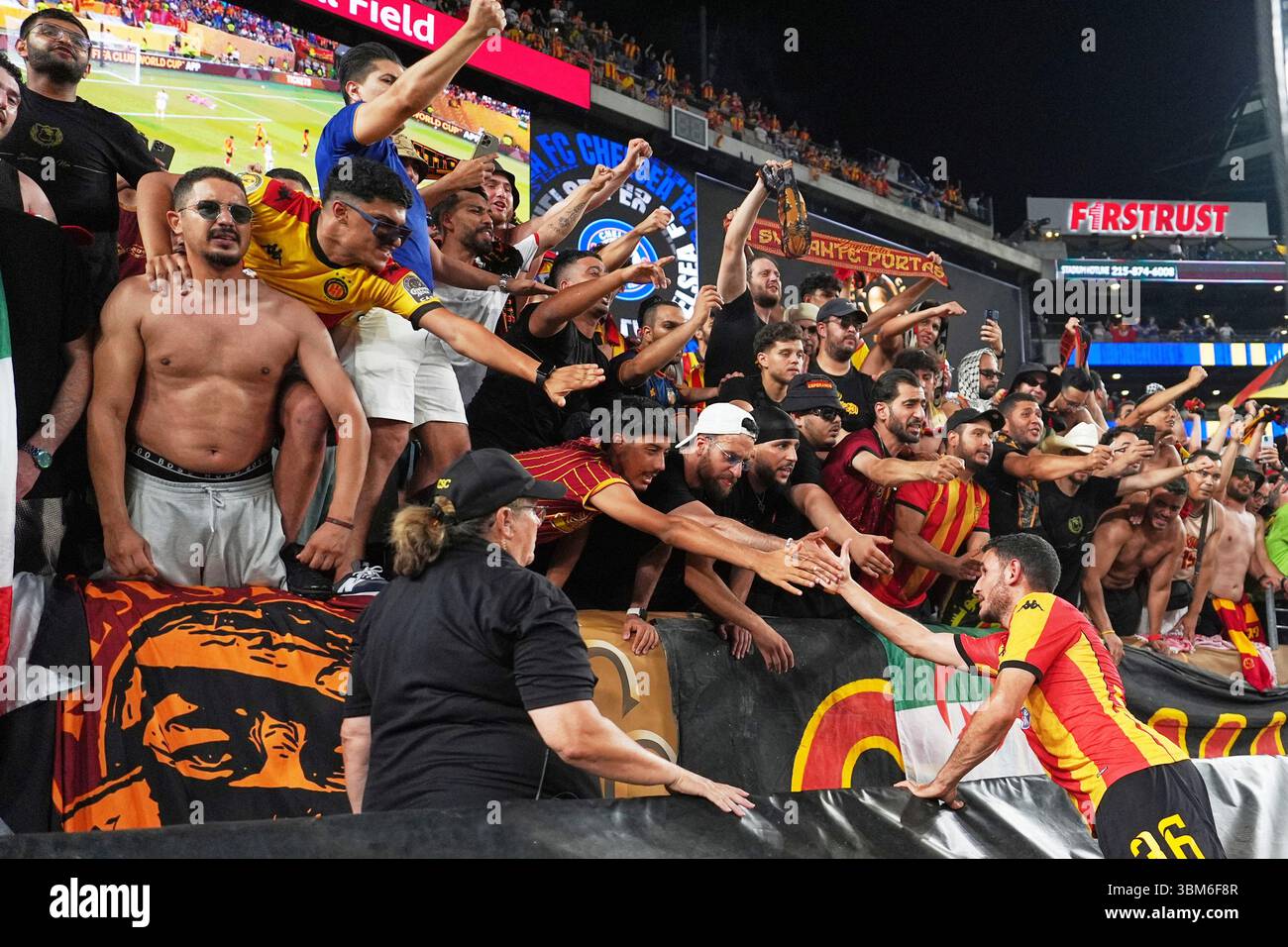 Esperance de Tunis' Chiheb Jebali greets fans following the Club World ...