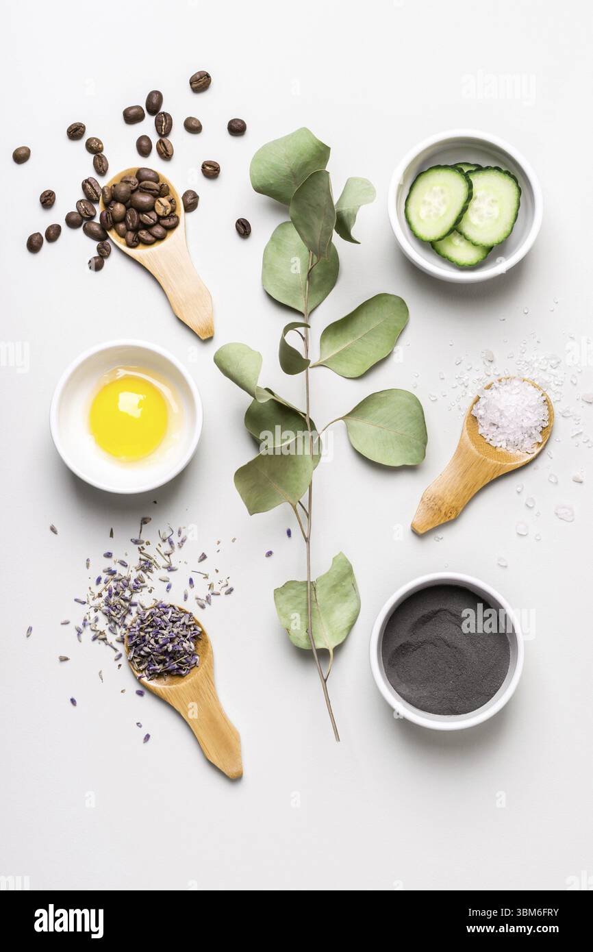 DIY organic cosmetics and spa concept. Natural ingredients for homemade ...