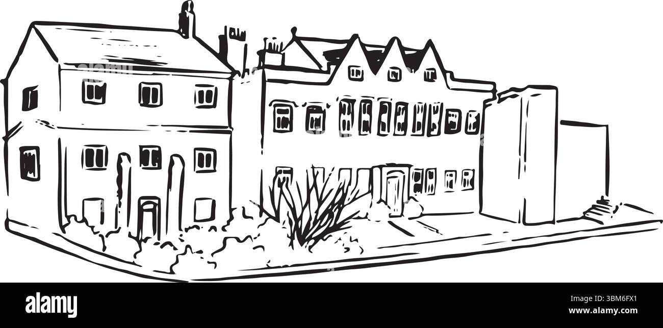 Medieval and georgian buildings Stock Vector Images - Alamy