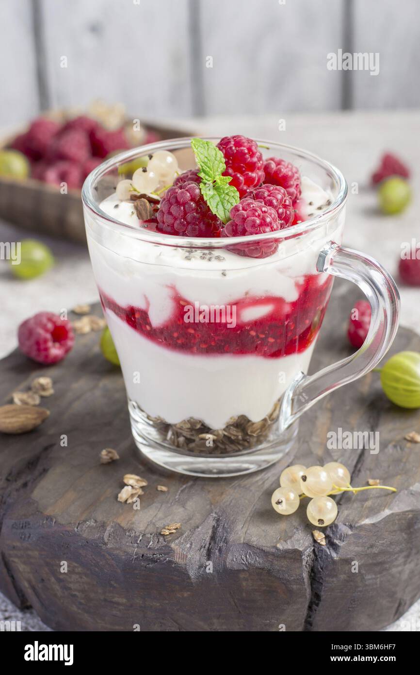 Cereal raspberries in glass hi-res stock photography and images - Alamy