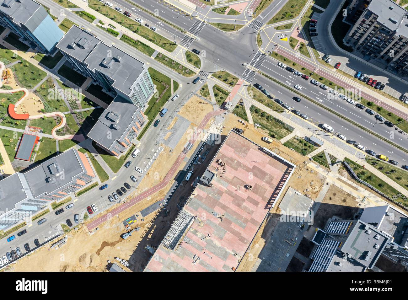 multilevel parking garage under construction. development of new ...