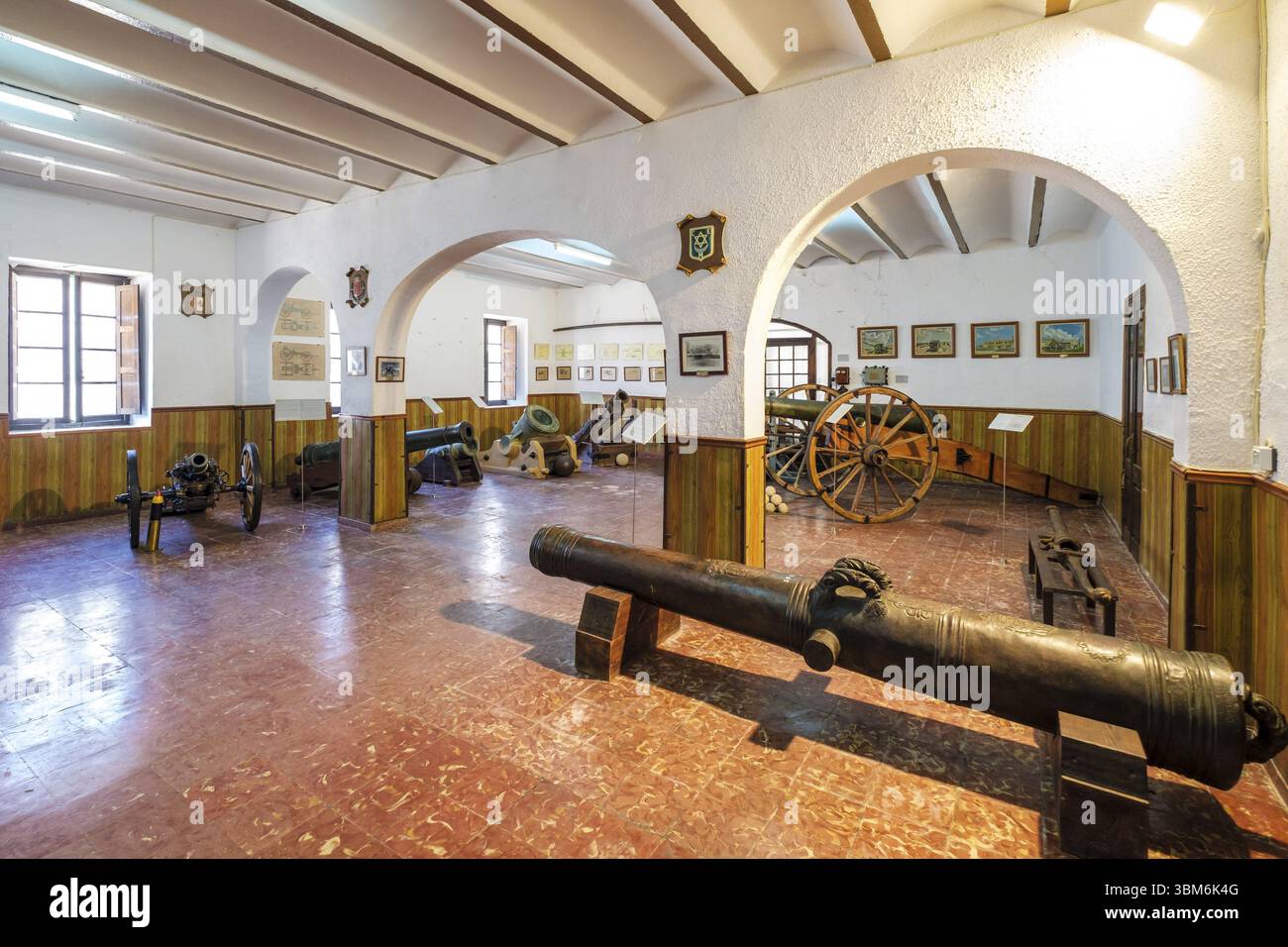 Military Museum of Menorca, old barracks of Cala Corb, central square ...