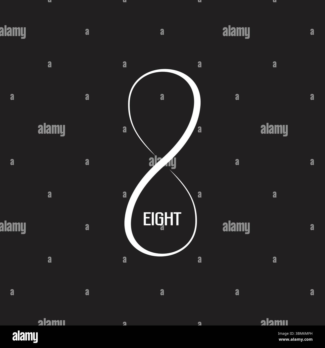 number eight simple 3d curves flat simple logo vector Stock Vector ...