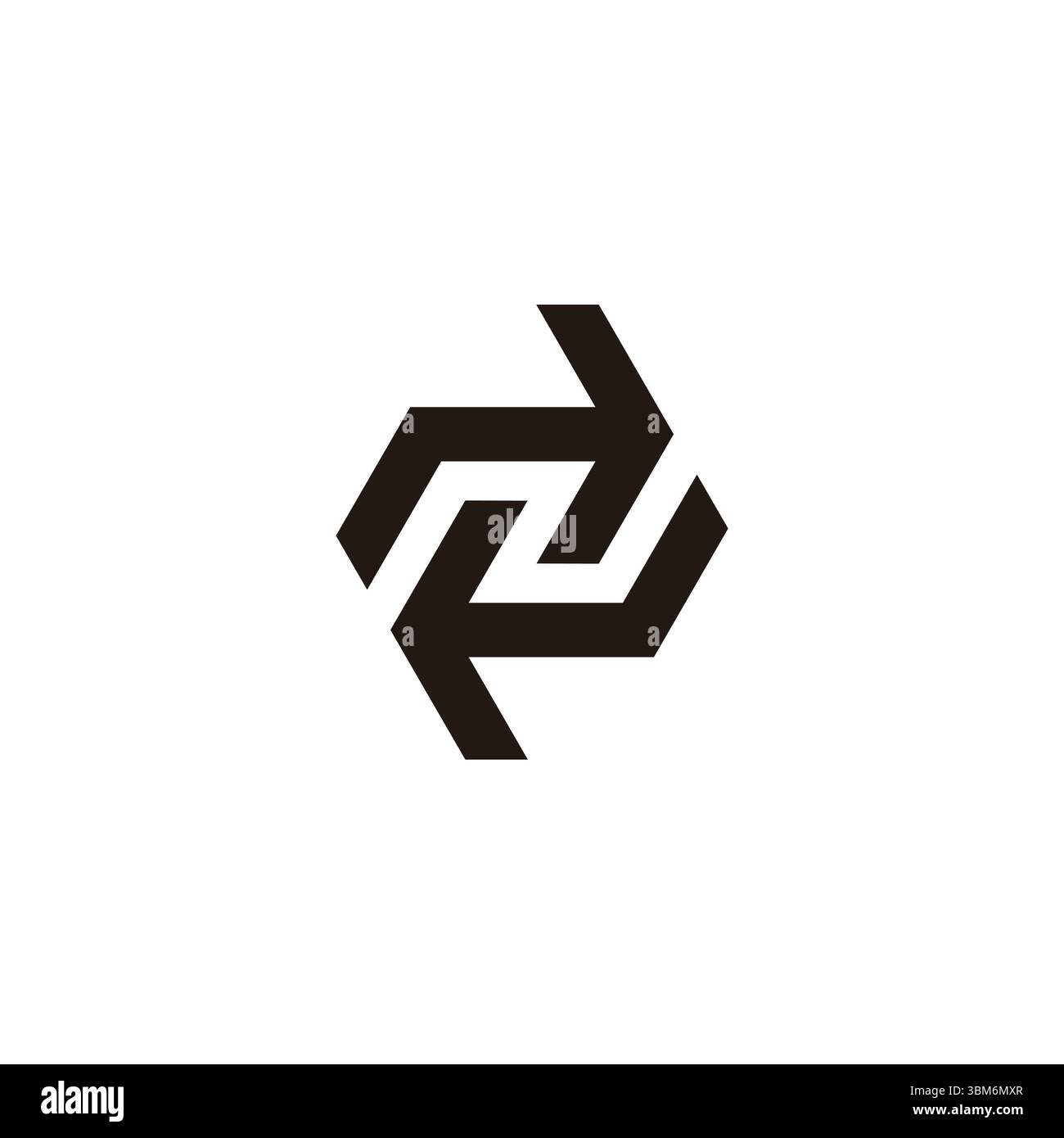 letter n negative space rotate arrow geometric logo vector Stock Vector ...