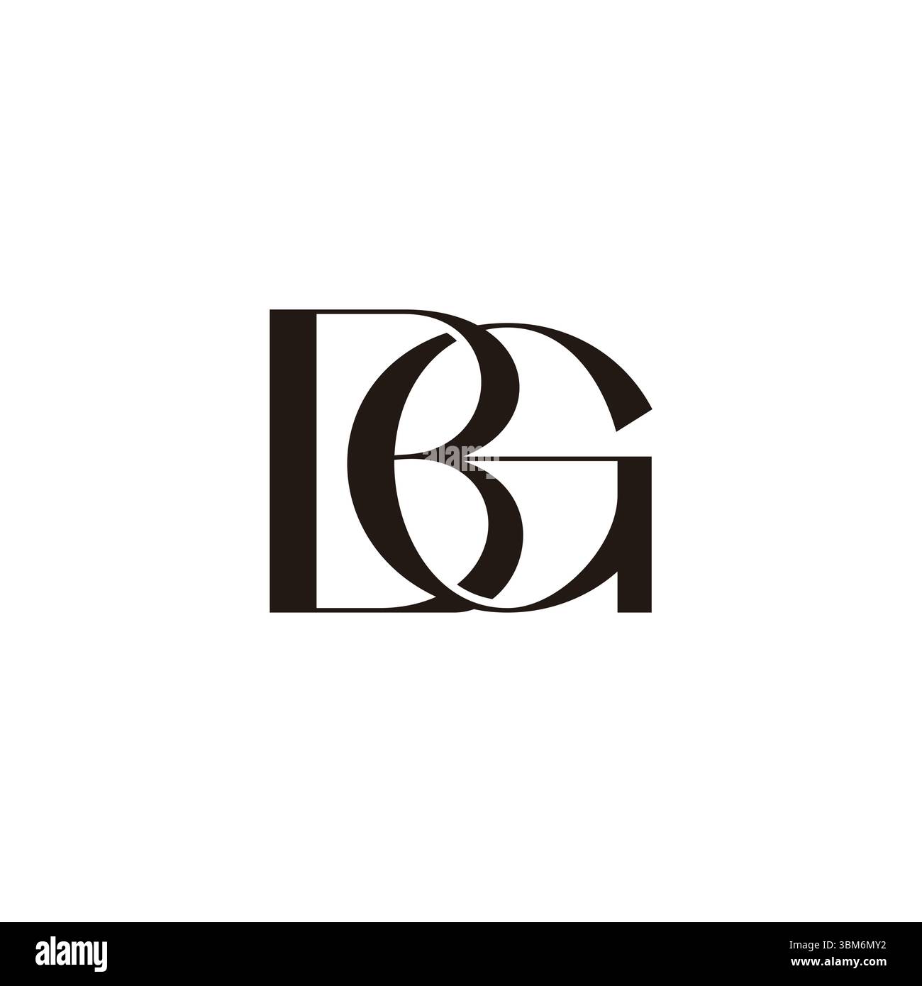 letter bg simple linked overlap 3d flat logo vector Stock Vector Image ...