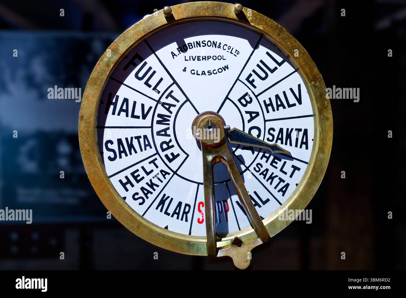 Vintage steamboat engine telegraph display at Riihisaari Museum ...