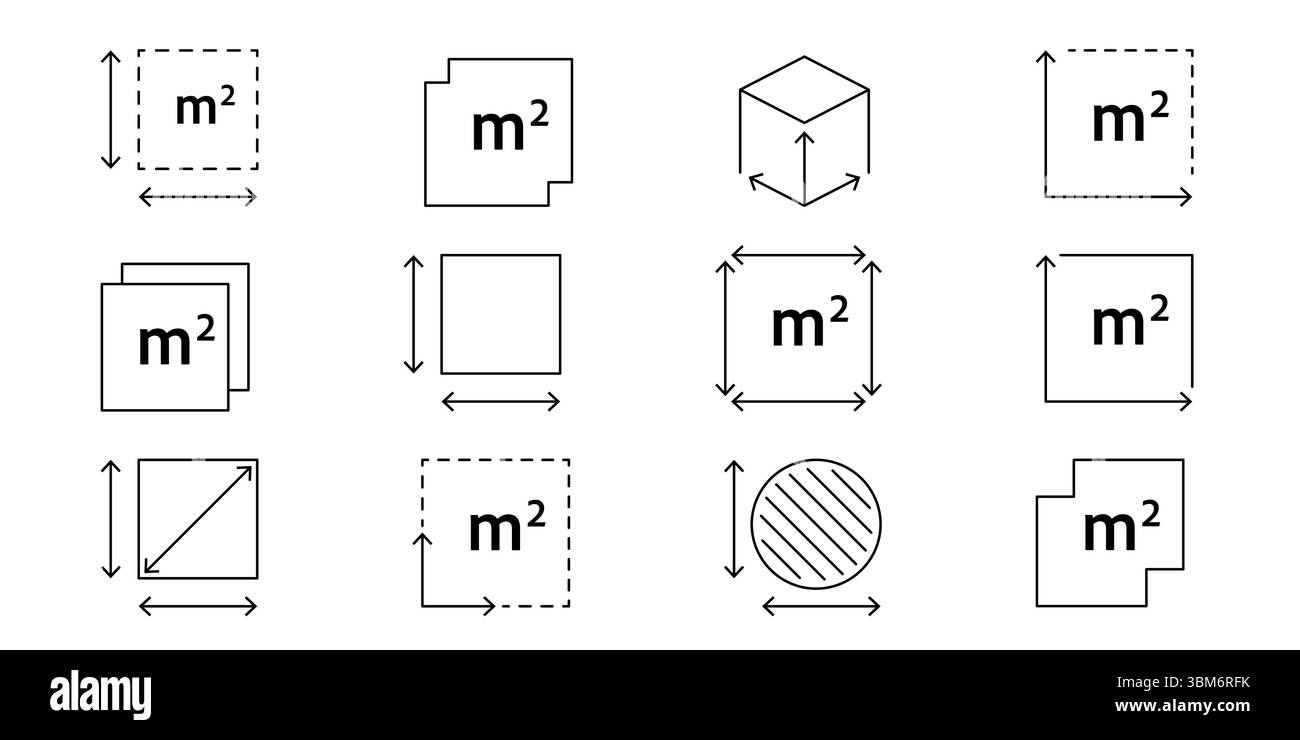 Real estate dimension icon showing M2 sign. Square meter measurement ...