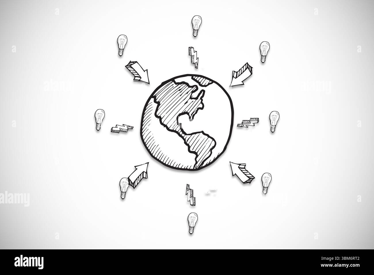 Earth with arrows illustration Stock Photo - Alamy