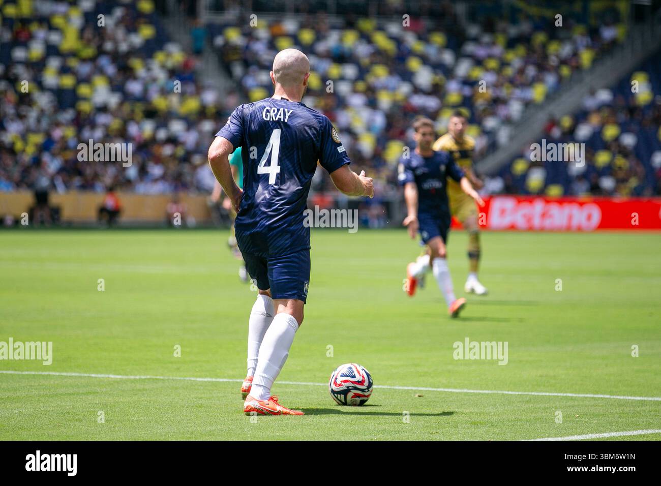 Auckland City FC defender Christian Gray (4) during the first half of ...