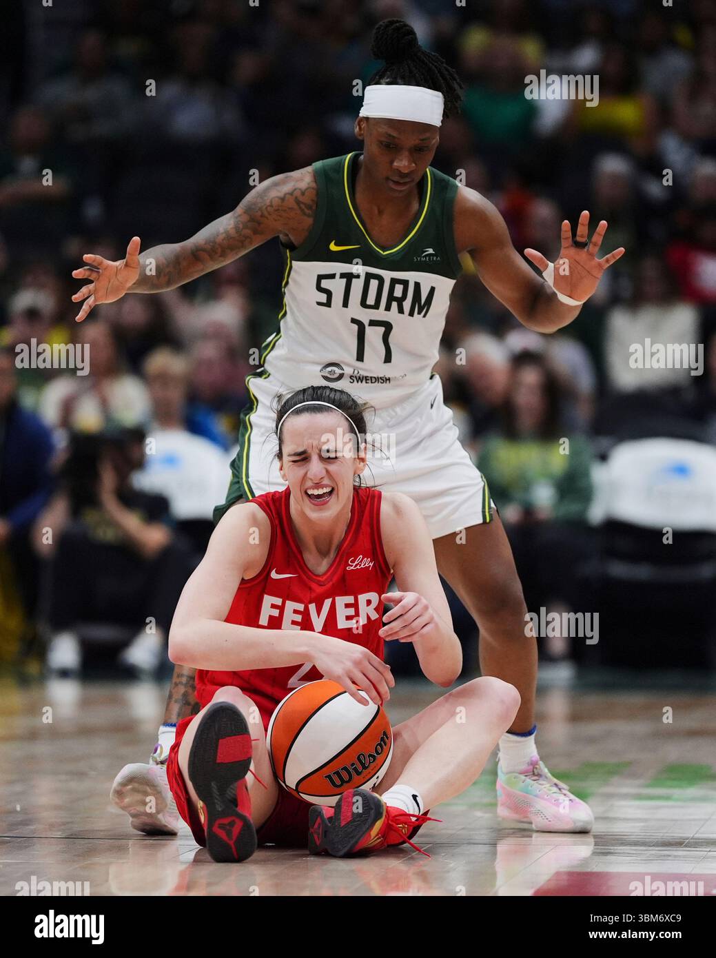 Seattle Storm guard Erica Wheeler (17) looks on after Indiana Fever ...