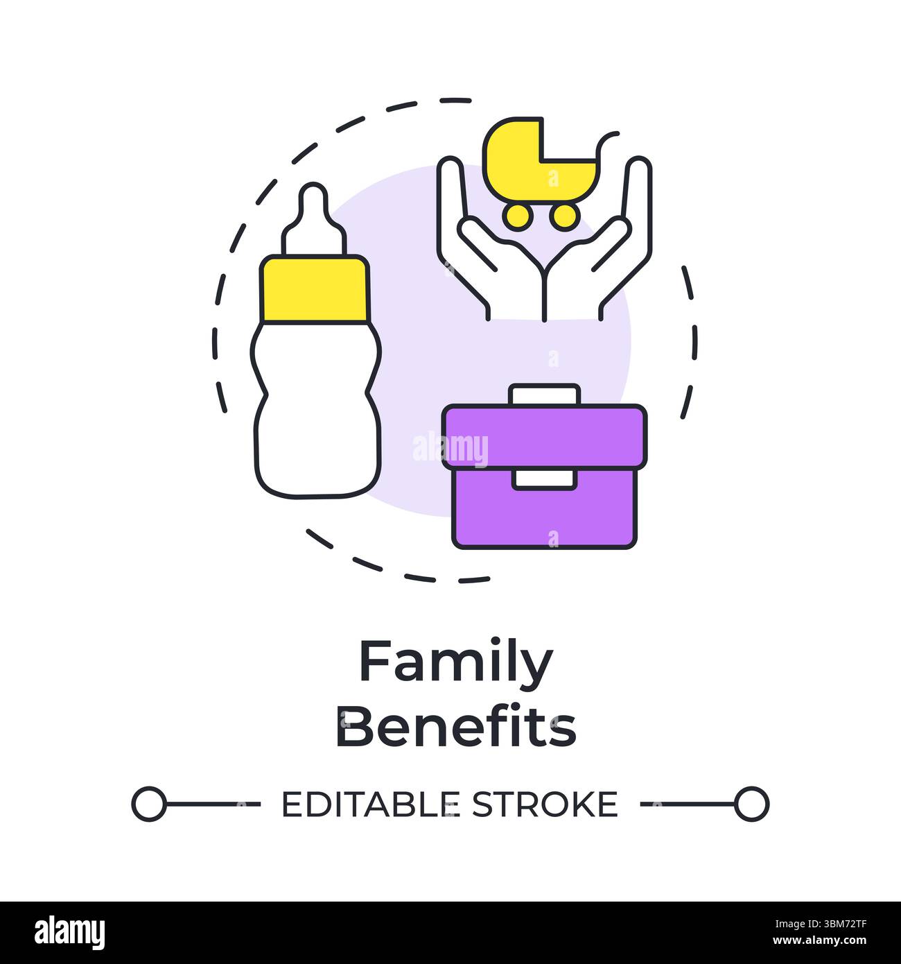 Family benefits multi color concept icon Stock Vector Image & Art - Alamy