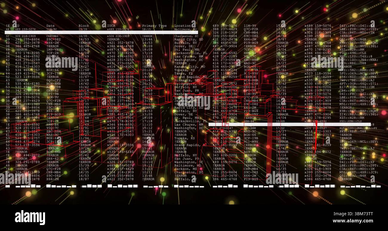 Neon red nodes pulsing connecting hi-res stock photography and images - Alamy