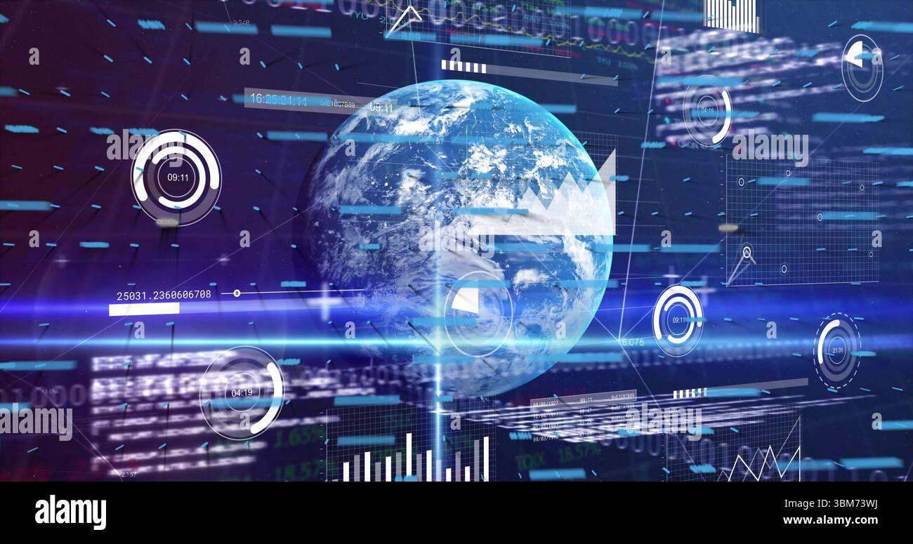 Animation holographic grid circular data hi-res stock photography and images - Alamy